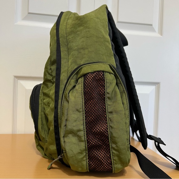 L.L. Bean | Bags | Ll Bean Green Nylon Backpack Raccoon Embroidery ...